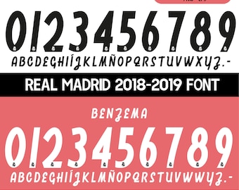 Real Madrid Font Jersey Vector 2024 Pdf, Svg, Ttf - Etsy
