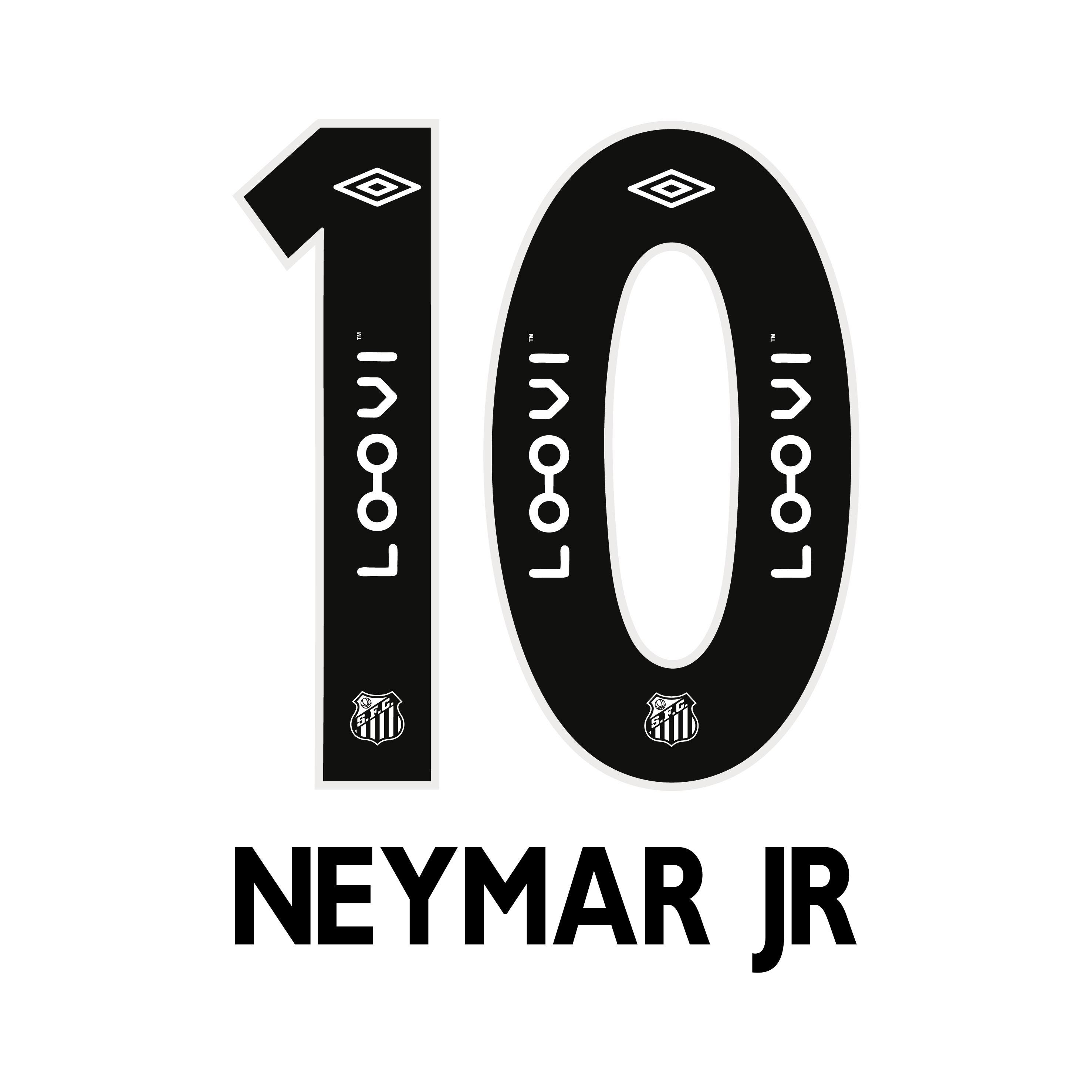 Neymar JR Santos 2025 Jersey Vector Font. Vector Designs in Svg, Ai ...