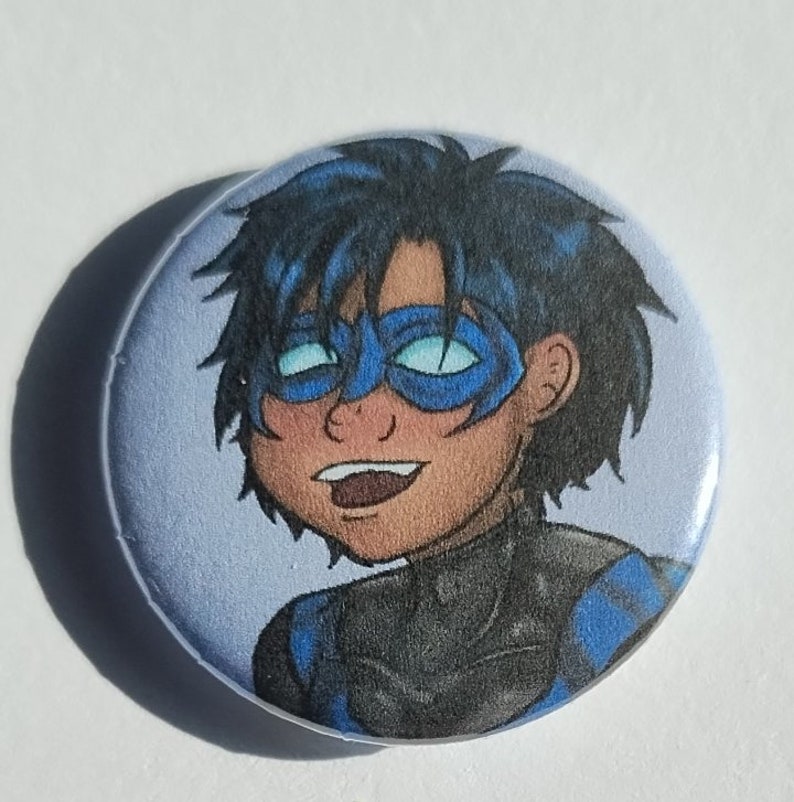 Teen Titans, Young Justice Buttons 1.25, Nightwing, Beast Boy, Raven ...