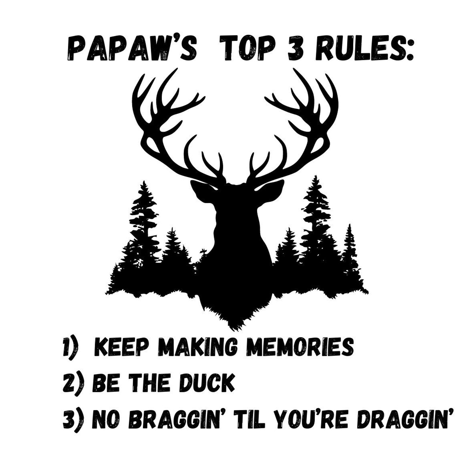 Personalized Papaw's Top 3 Rules Decal (grandpa, Gramps, Daddy's Etc ...