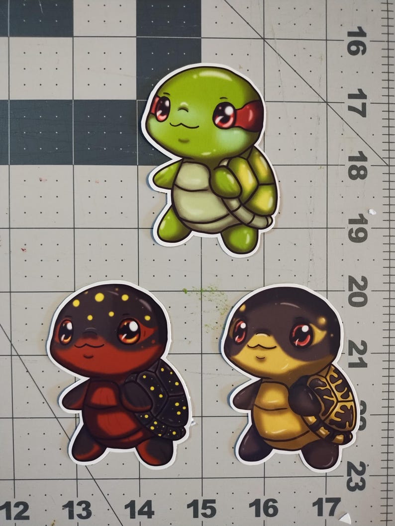 Happy Vinyl Turtle Pet Stickers Red Ear Slider 3inch Fun Hand Drawn - Etsy