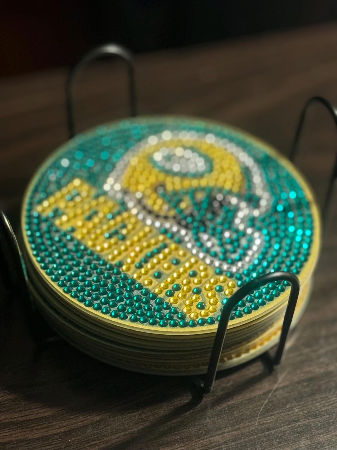 Green Bay Packers Diamond Painting 8 Coaster Set. Sealed With a Special ...