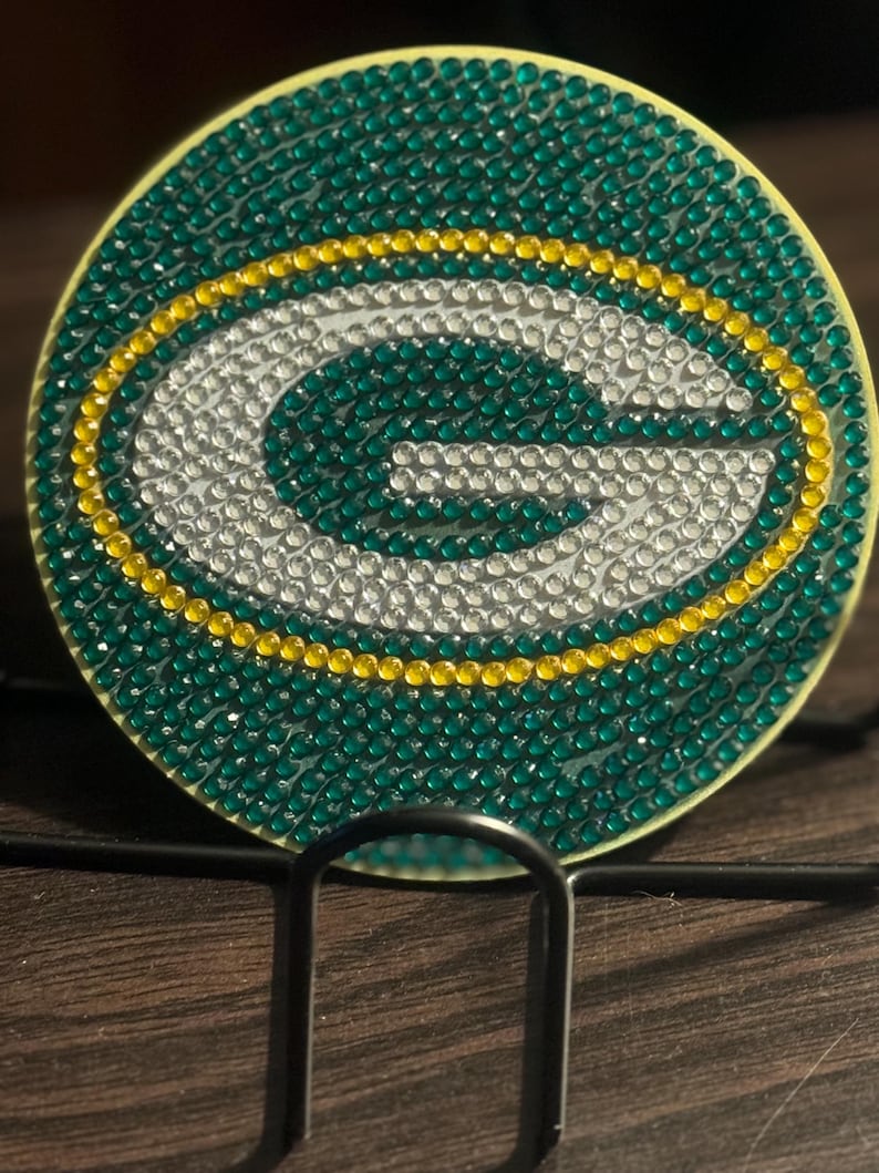 Green Bay Packers Diamond Painting 8 Coaster Set. Sealed With a Special ...
