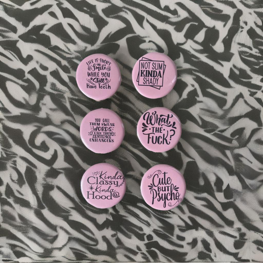 Sarcastic & Salty Button Pins 6-pack - Etsy