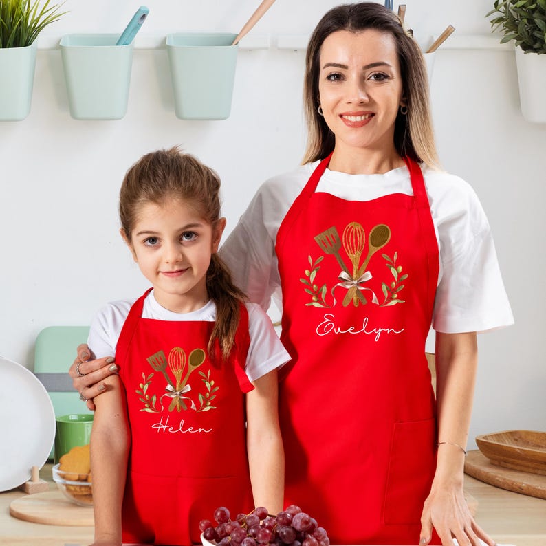 Personalized Matching Mama and Me Apron, Custom Apron for Women ...