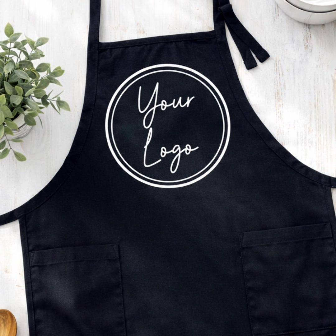 Personalized Logo Apron, Custom Kitchen Apron With Pockets, Women ...