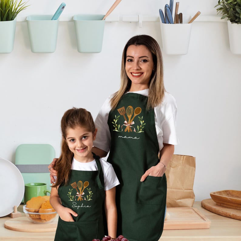 Personalized Matching Mama and Me Apron, Custom Apron for Women ...