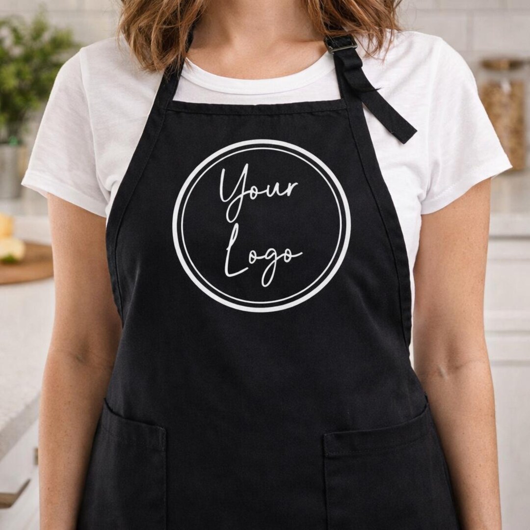 Personalized Logo Apron, Custom Kitchen Apron With Pockets, Customized ...