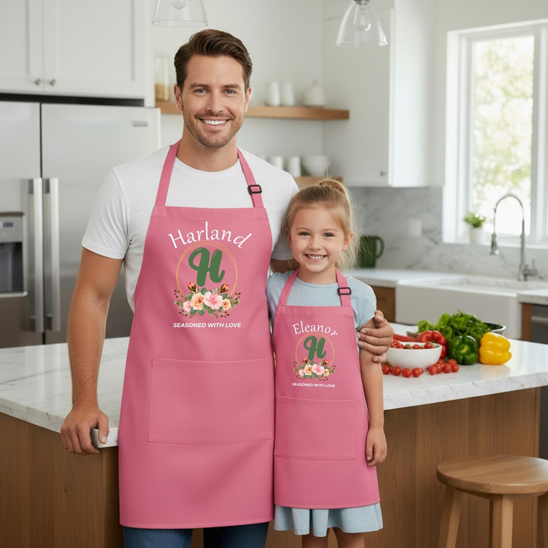 Personalized Name Apron for Women Gifts, Seasoned With Loved Apron ...