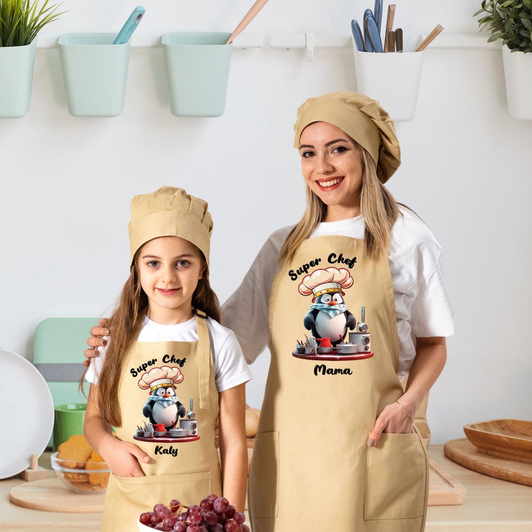 Customized Apron, Super Chef Apron, Funny Penguin Cooking Apron, Cute ...