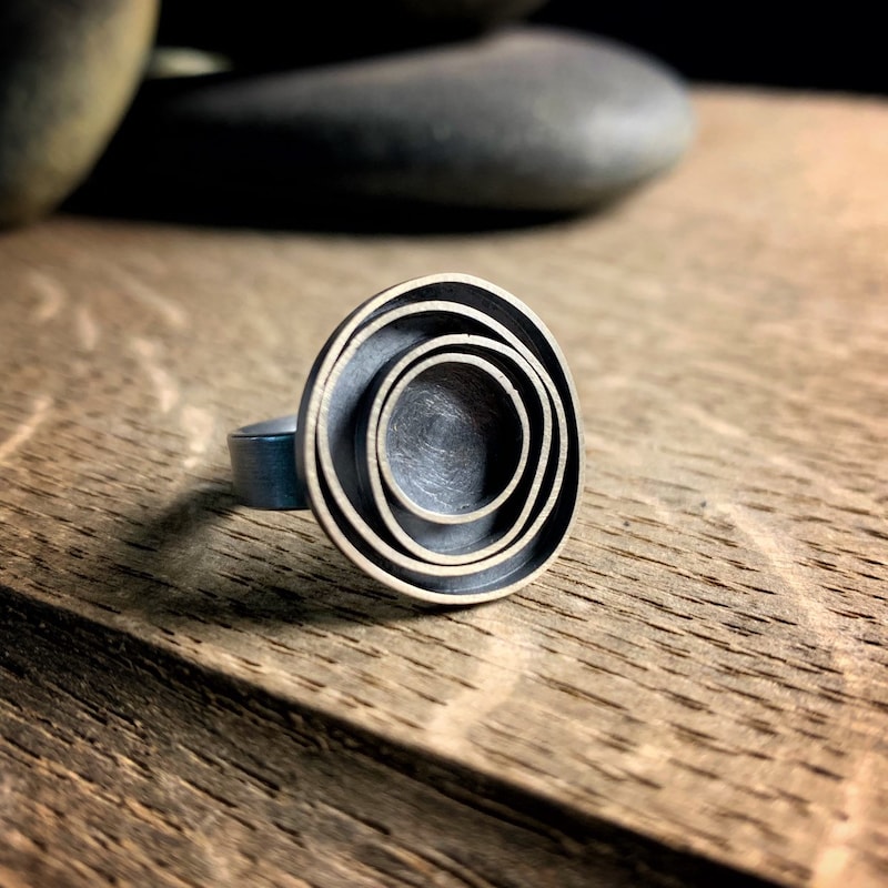 Modern Silver Ring - Etsy