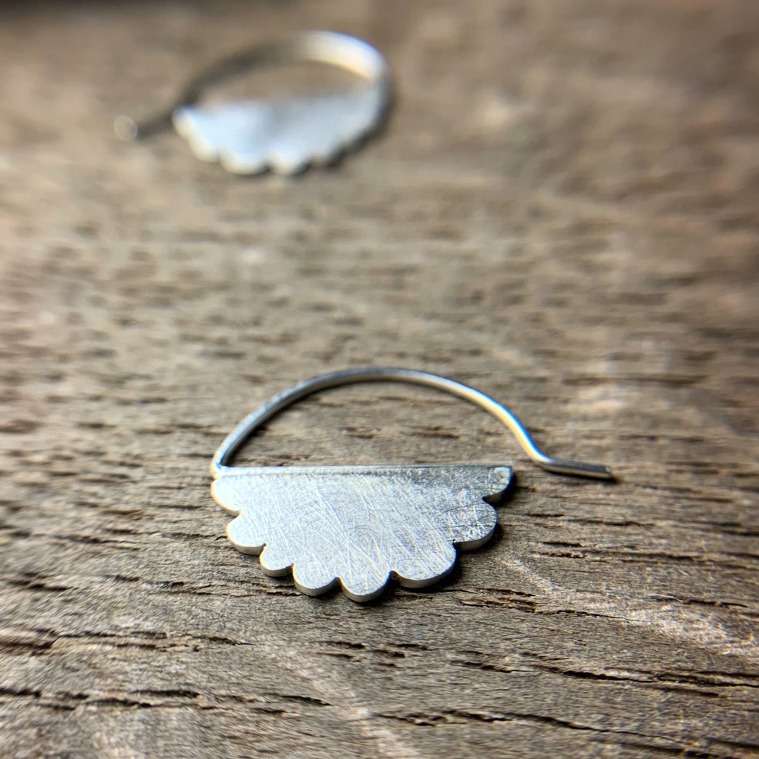 Sterling Silver Cloud Blade Hoop Earrings - Etsy