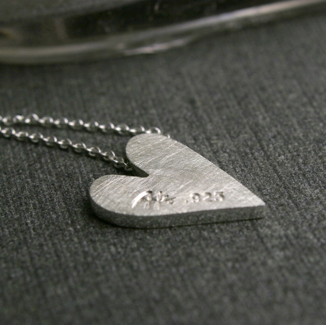 Sterling Silver Tiny Small Heart Charm Pendant Necklace With - Etsy