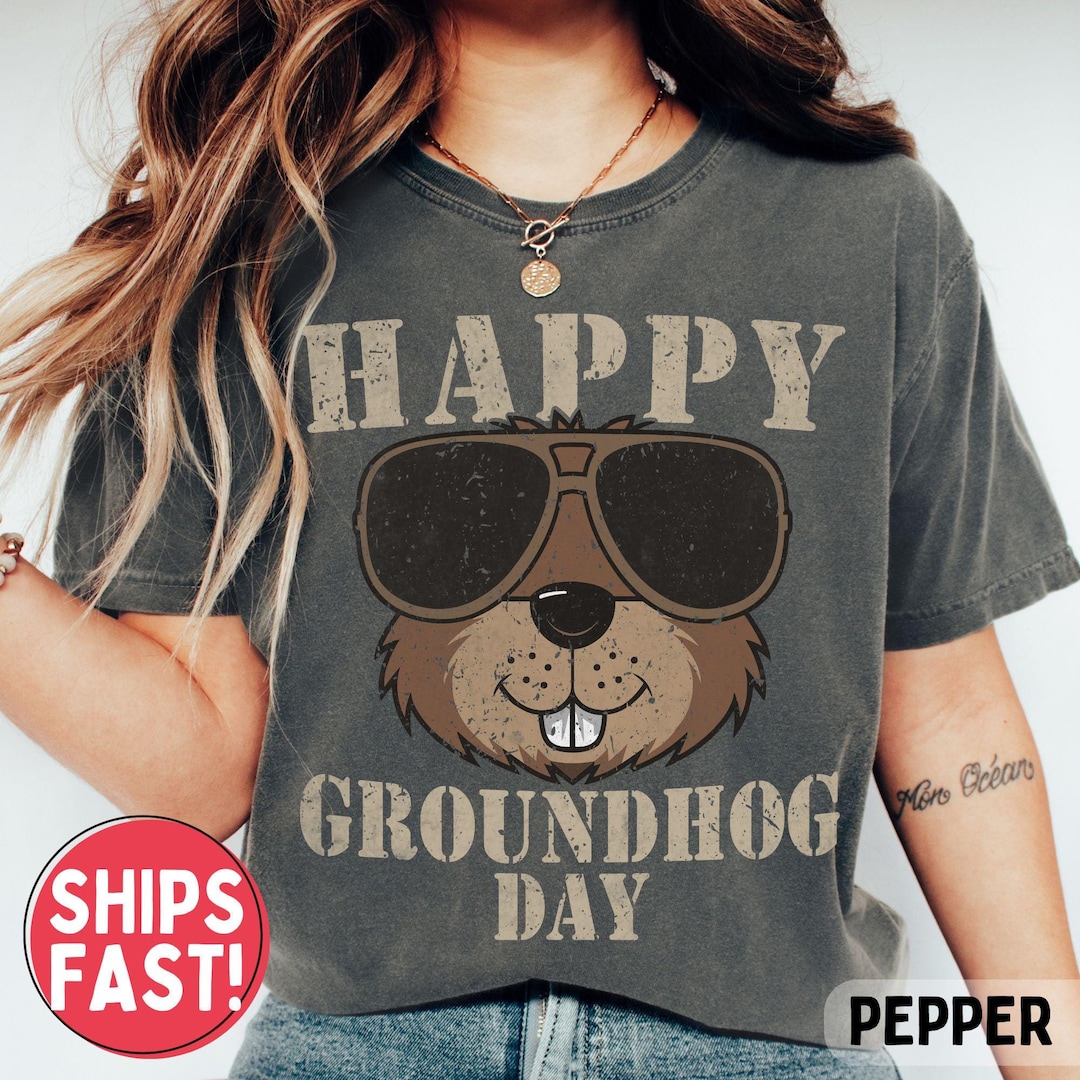 Comfort Colors® Groundhog's Day Shirt, Happy Groundhog's Day Shirt ...