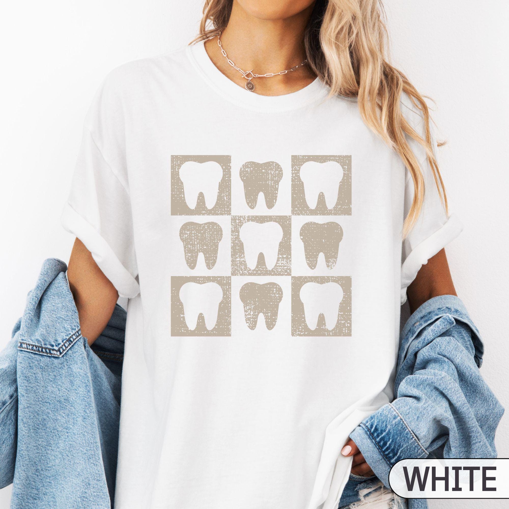 Comfort Colors® Checkered Tooth Shirt, Dental Shirt, Dental Hygiene ...