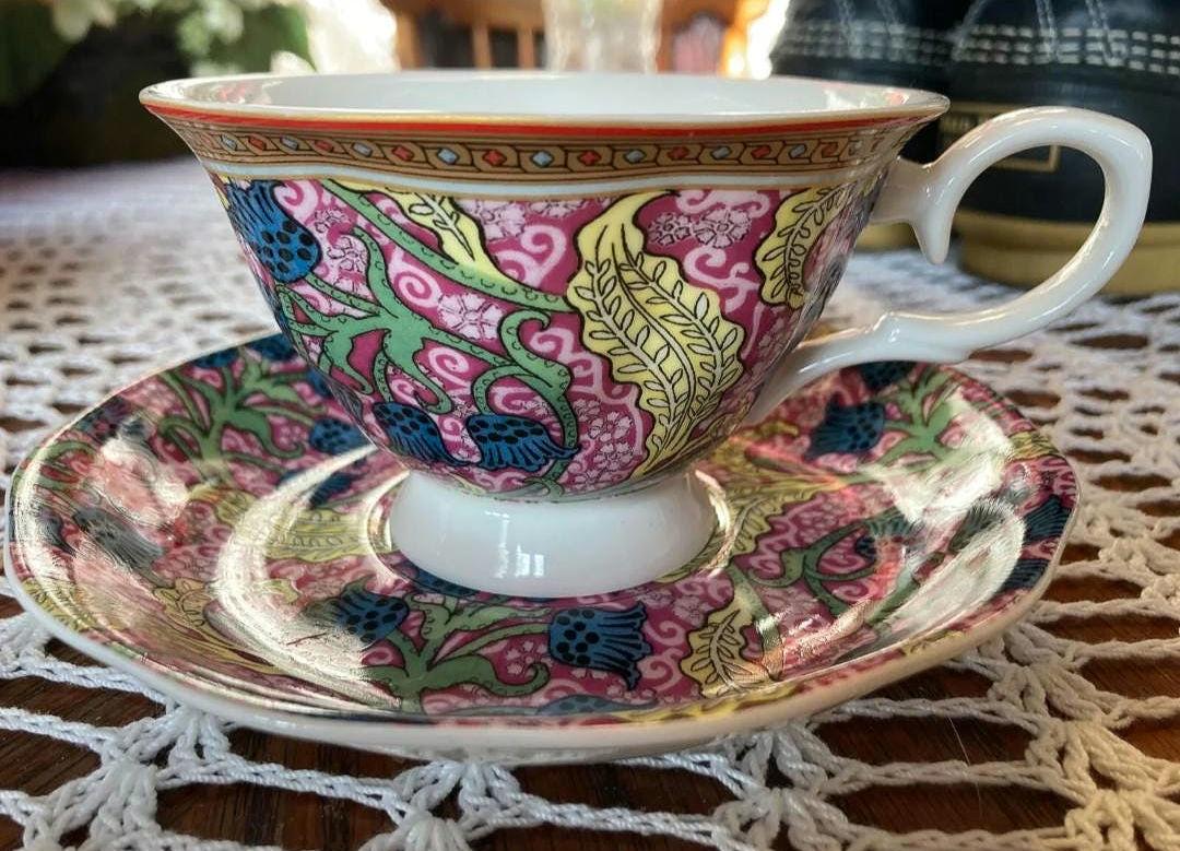 Teacup Set - Stechcol Gracie Bone China Cup Saucer Morris Impression ...