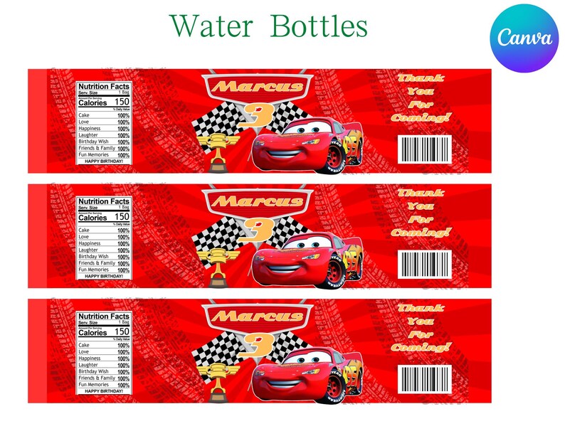 Editable Cars Party Favor Bundle - Canva - Etsy