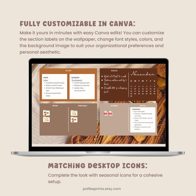 2025 Seasons Desktop Organizer Wallpaper With Matching Folder Icons ...