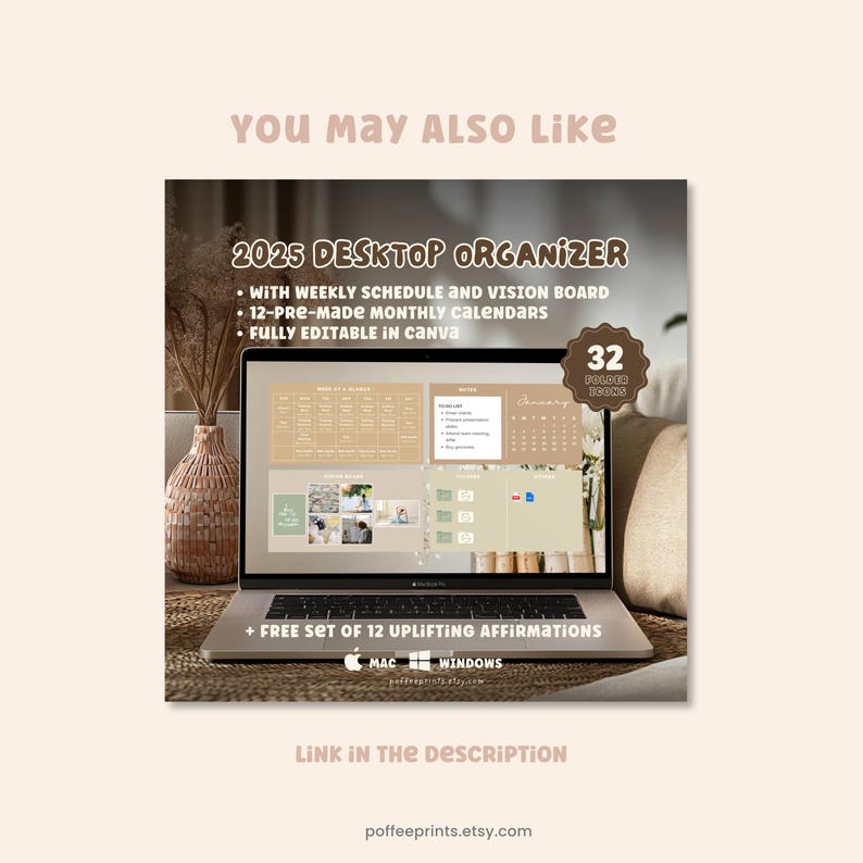 2025 Seasons Desktop Organizer Wallpaper With Matching Folder Icons ...