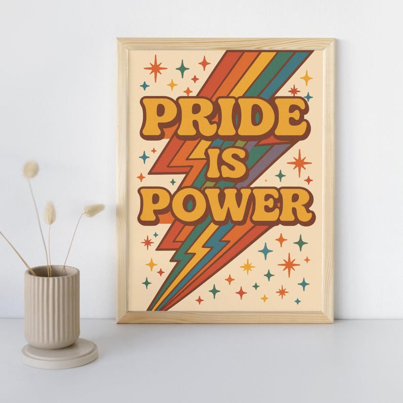Retro Pride Poster Set: 70s Groovy LGBTQ+ Wall Art (digital Download ...