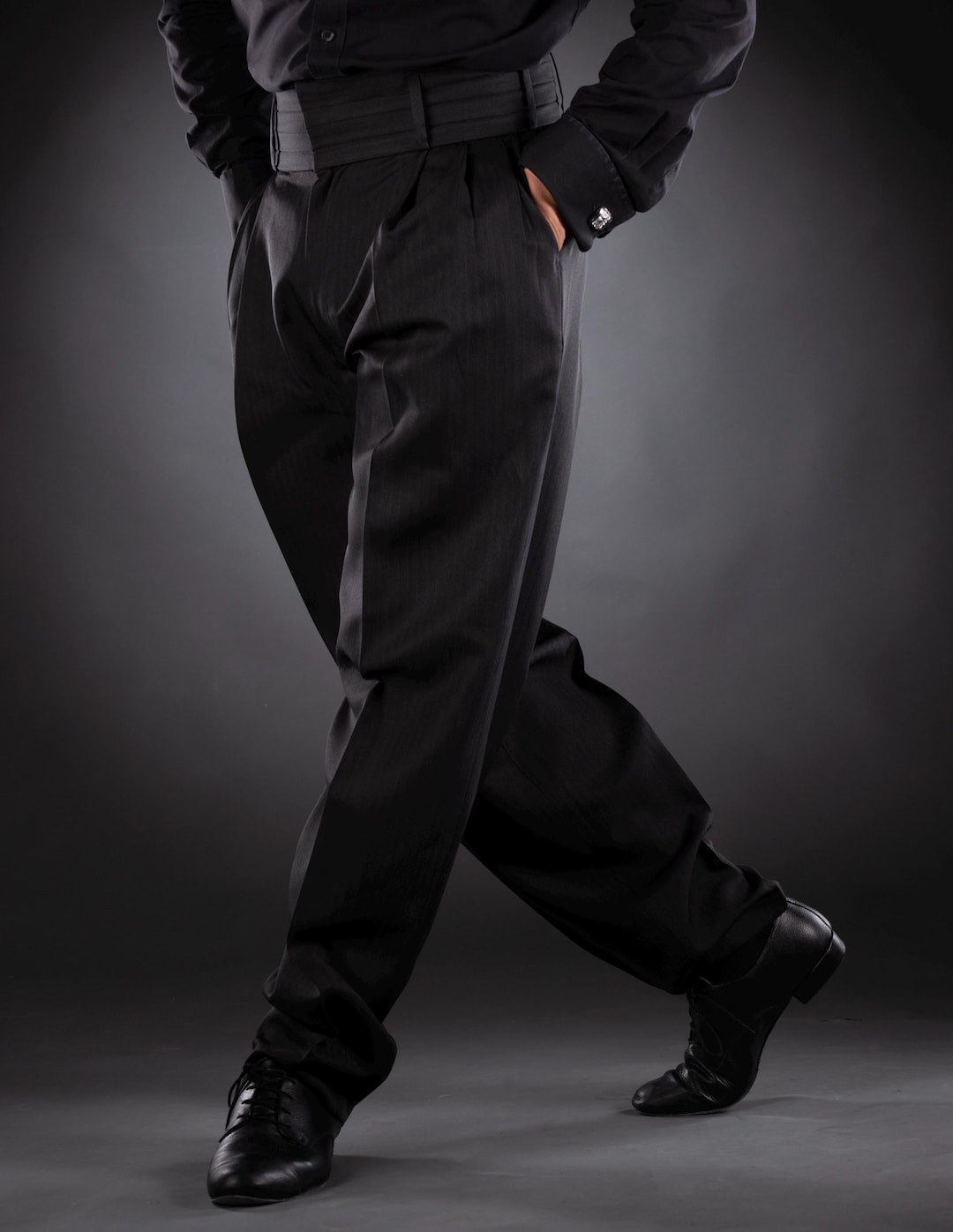 BLACK WITH TEXTURE - Argentine Tango Trousers for Men. - Etsy