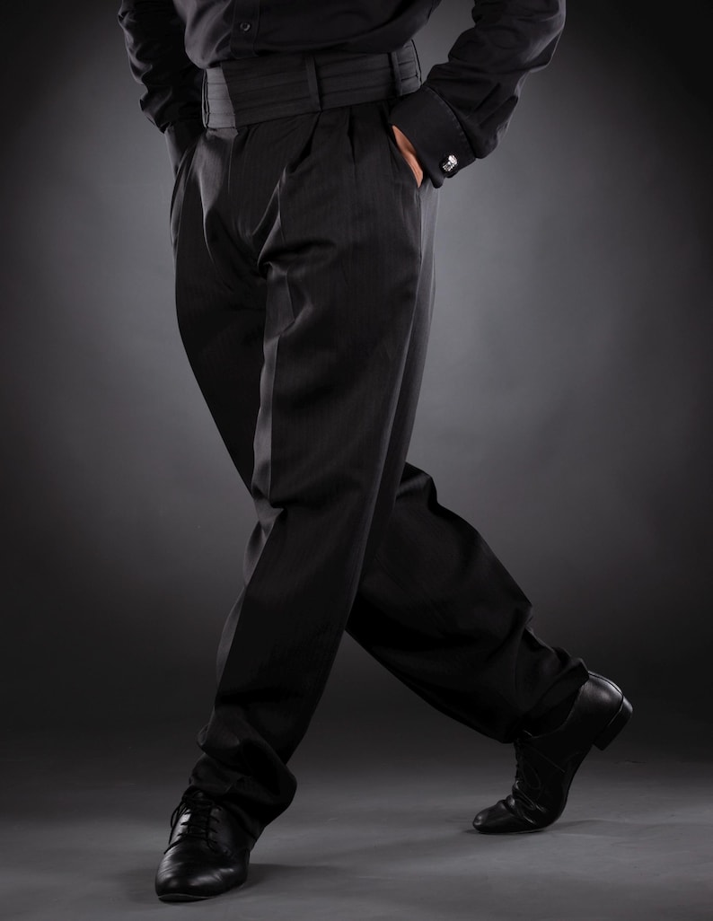 BLACK WITH TEXTURE - Argentine Tango Trousers for Men. - Etsy