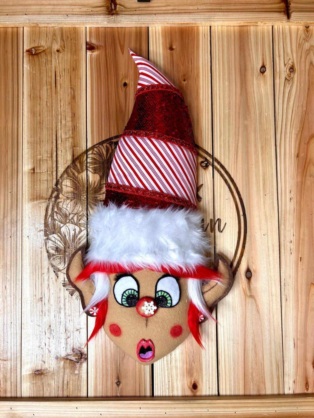 Whimsical Elf Head Wreath Attachment: Sequin Hat Christmas Decor - Etsy