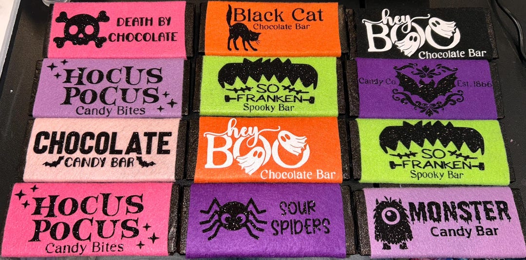 Felt Halloween Candy Bar: Black Foil, Tiered Tray Decor - Etsy