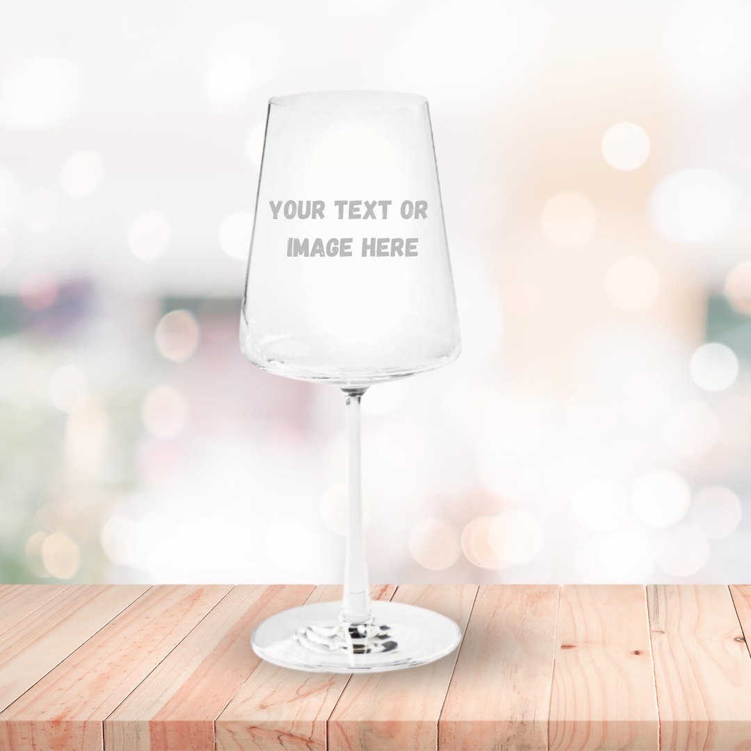 Personalized White Wine Glass; Etch Clear Flared Wine Glass, Sold ...