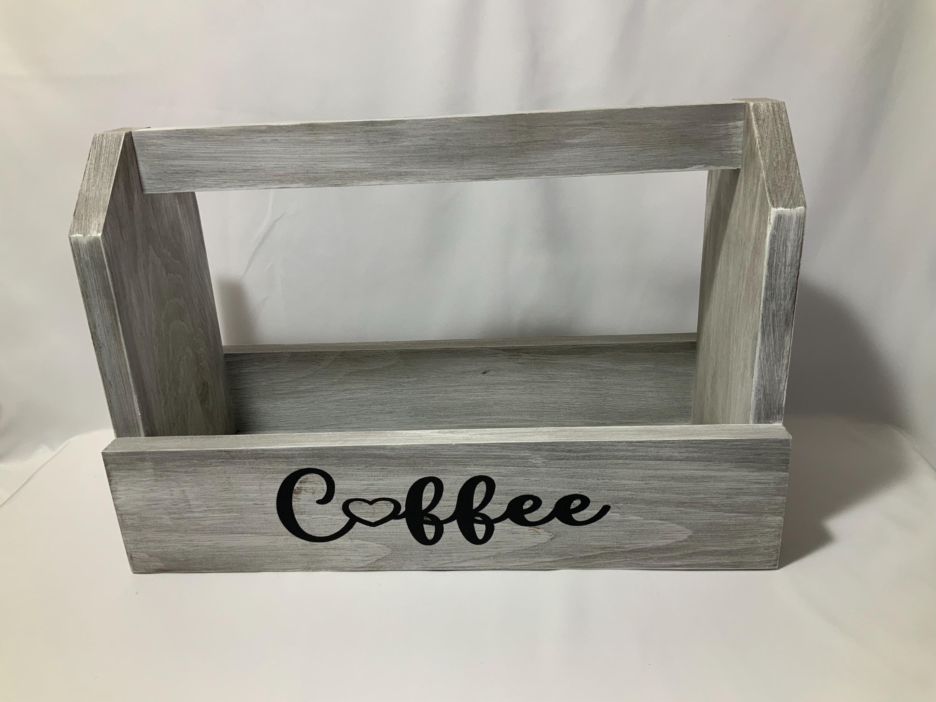 Wooden Hot Cocoa or Coffee Caddy That Holds 2 Mugs With Plenty of ...