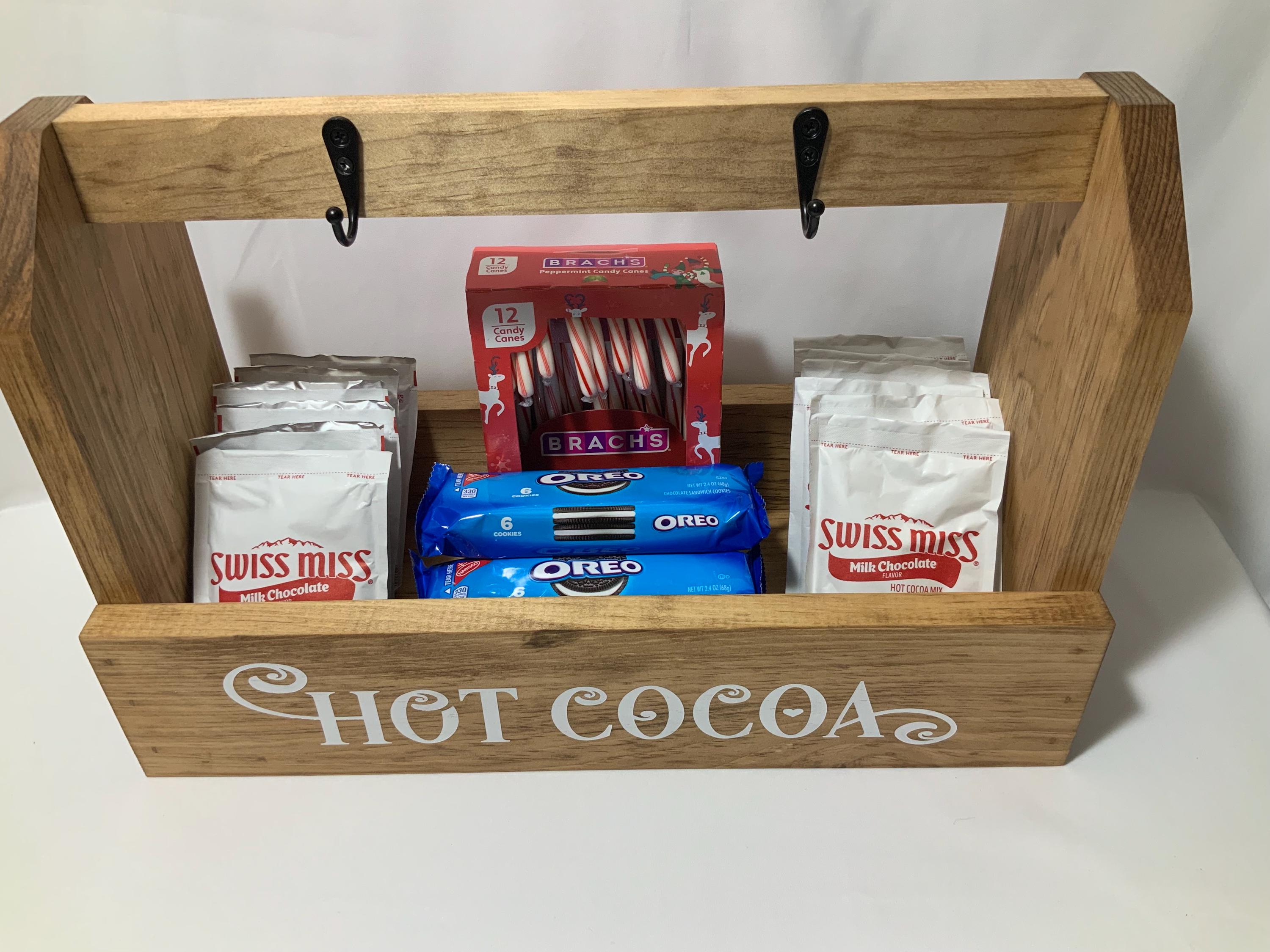 Wooden Hot Cocoa or Coffee Caddy That Holds 2 Mugs With Plenty of ...