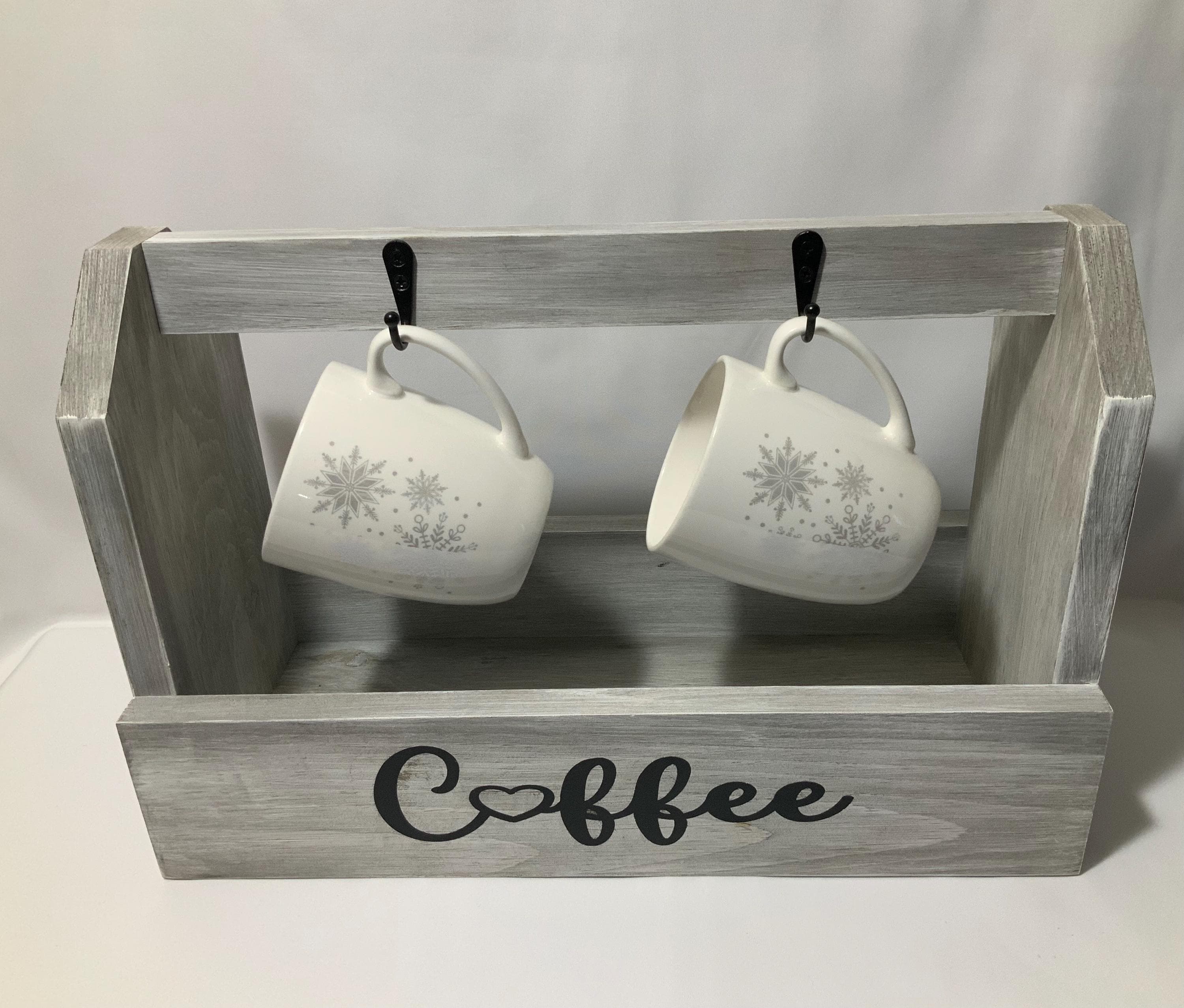 Wooden Hot Cocoa or Coffee Caddy That Holds 2 Mugs With Plenty of ...