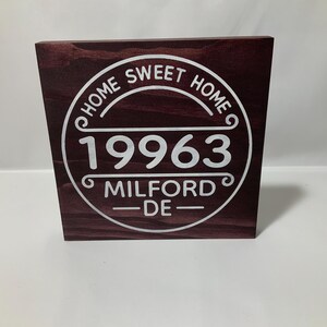 Custom Wooden Zip Code Signs, City and State Sign, Personalized Sign ...