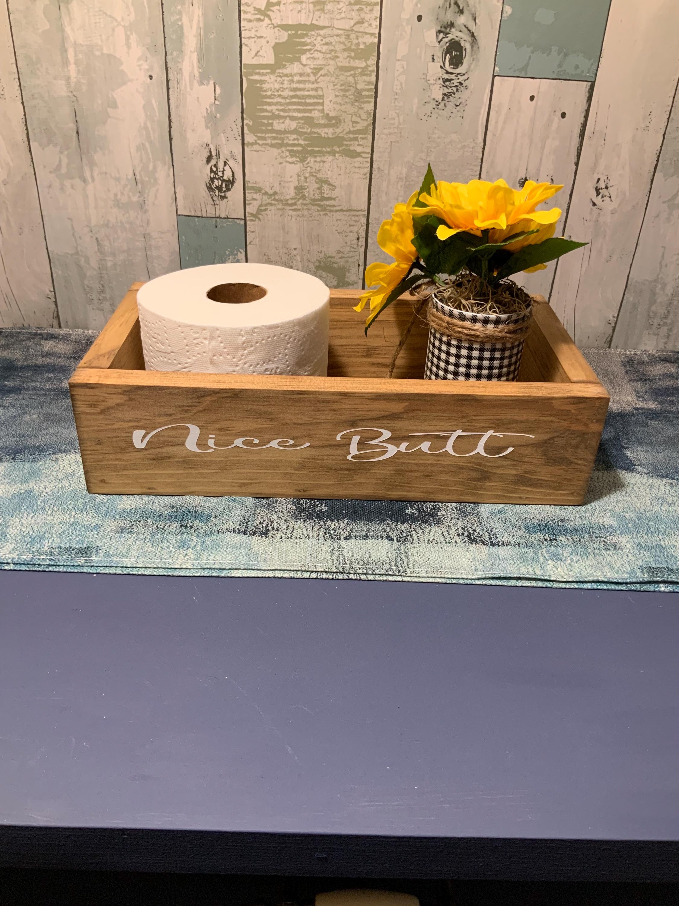 Wooden Toilet Tank Box With Dual Sayings Hello Sweet Cheeks/nice Butt ...