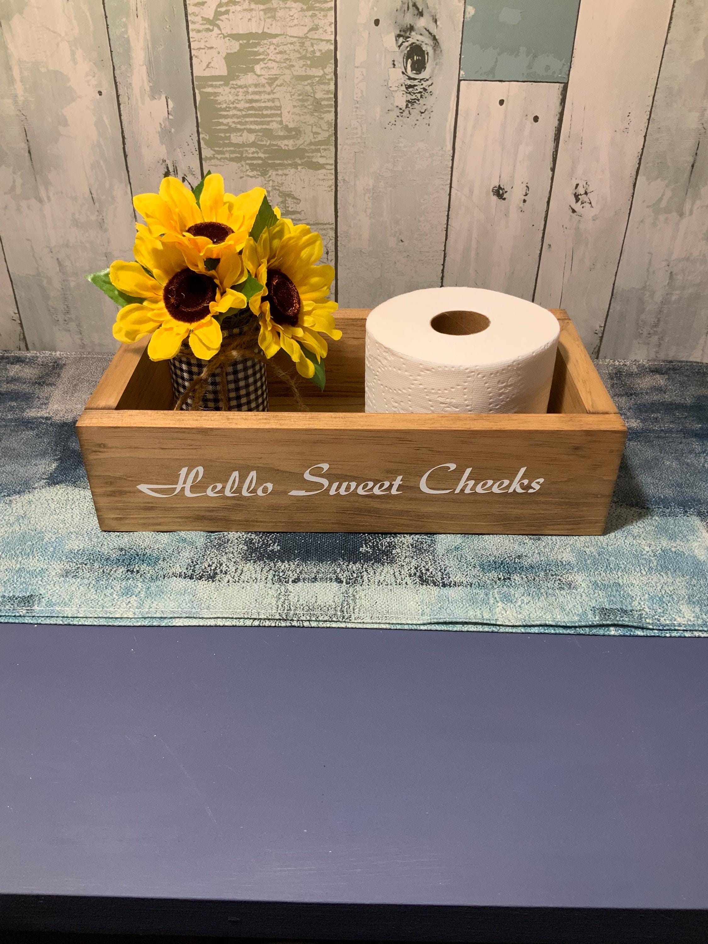 Wooden Toilet Tank Box With Dual Sayings Hello Sweet Cheeks/nice Butt ...