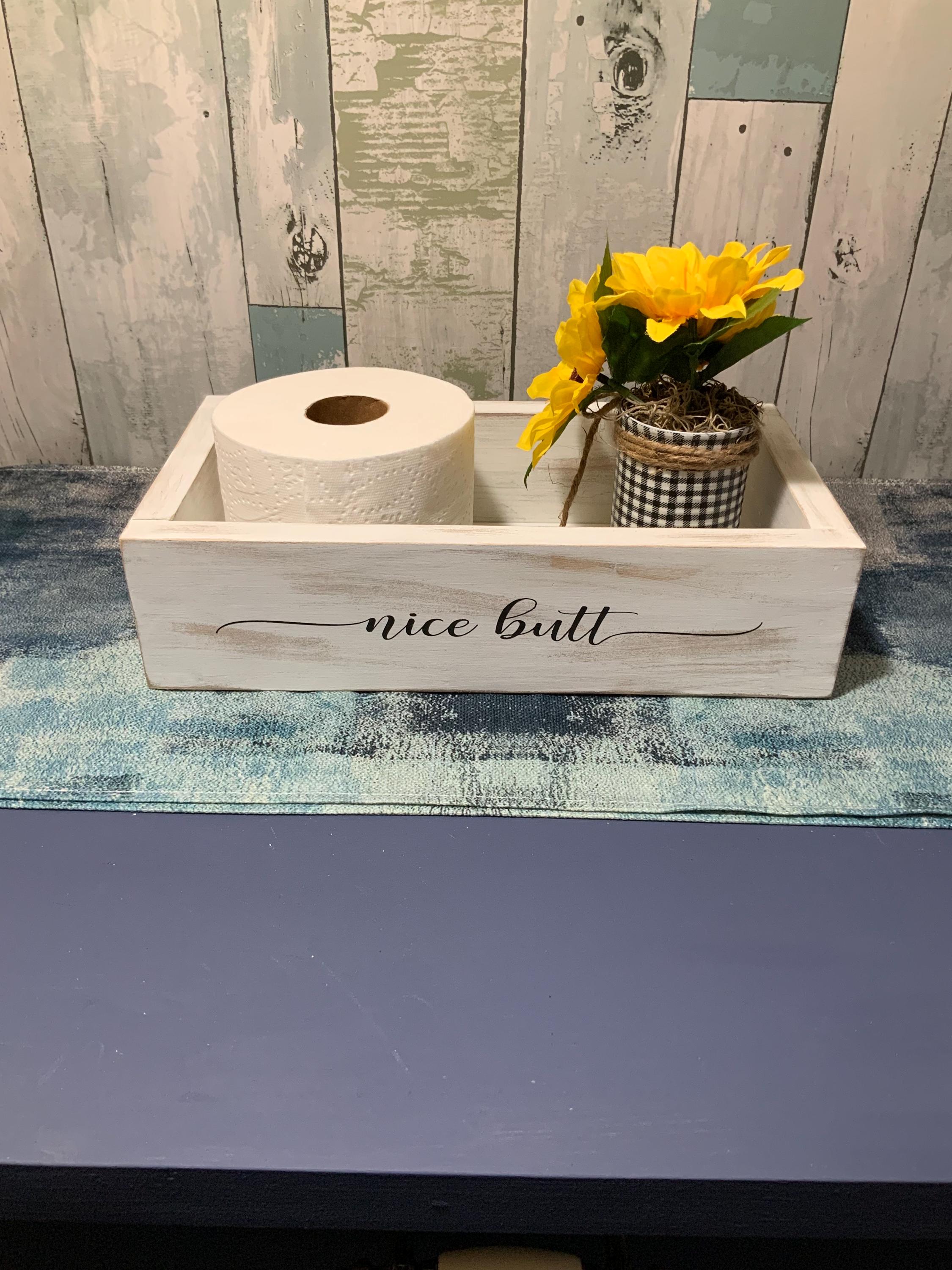 Wooden Toilet Tank Box With Dual Sayings Hello Sweet Cheeks/nice Butt ...