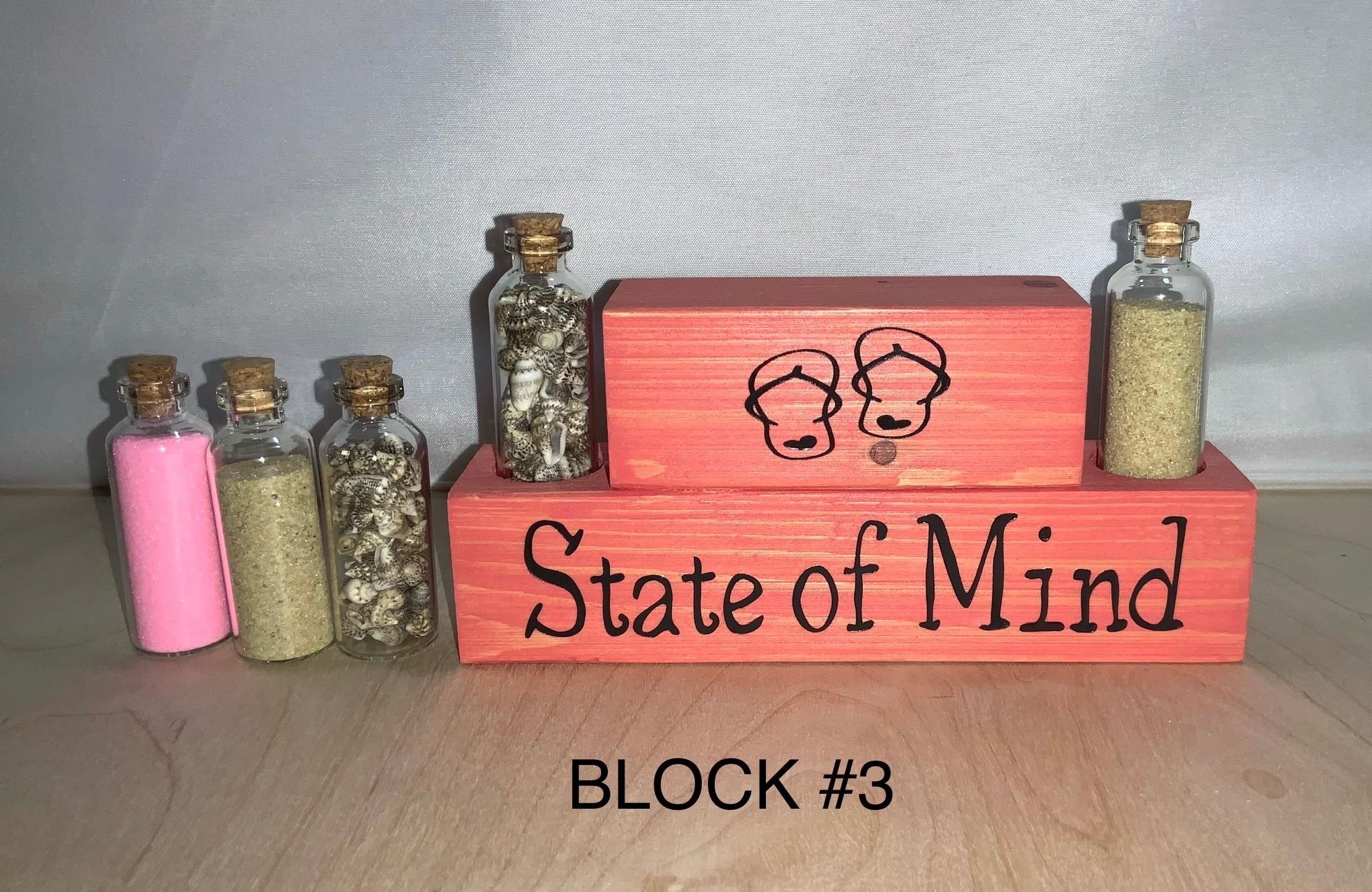 Wooden Beach Life Block With Starfish, Tiny Seashells and Pink Sand ...
