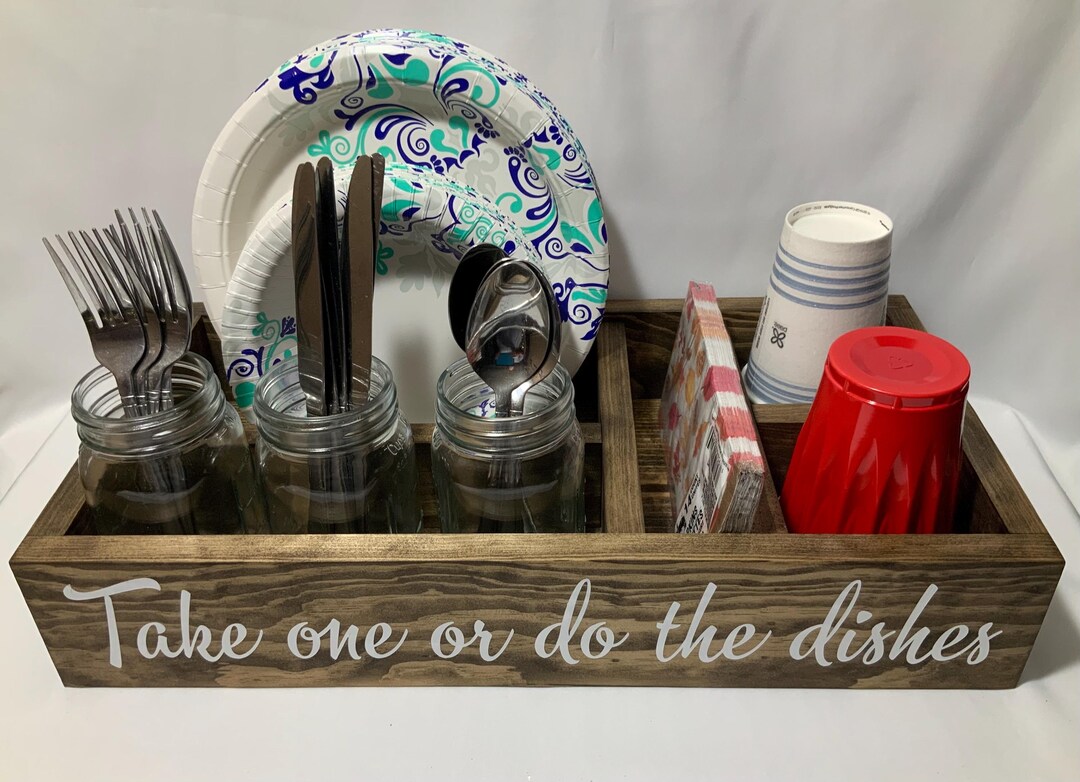 Kitchen Countertop Caddy – Handmade Wooden Organizer – Farmhouse ...