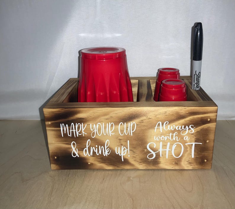 Wooden Solo/shot Cup Holder, Marker Holder, Barware, Party Cup Holder ...