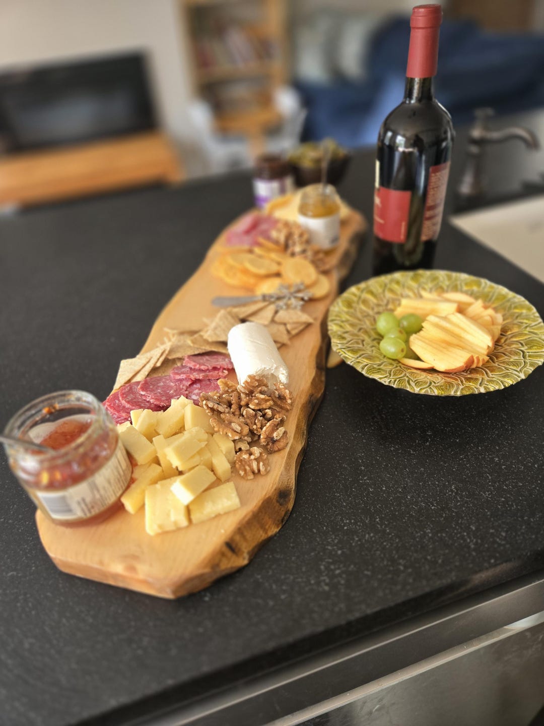 36"×8"×1.5" Faux Live Edge Charcuterie Board. Hand Made With Solid Wood ...