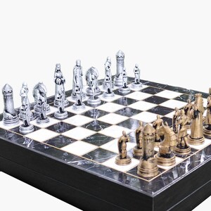 Paladin Metal Chess Set: Foldable Luxury Collectible With Storage - Etsy