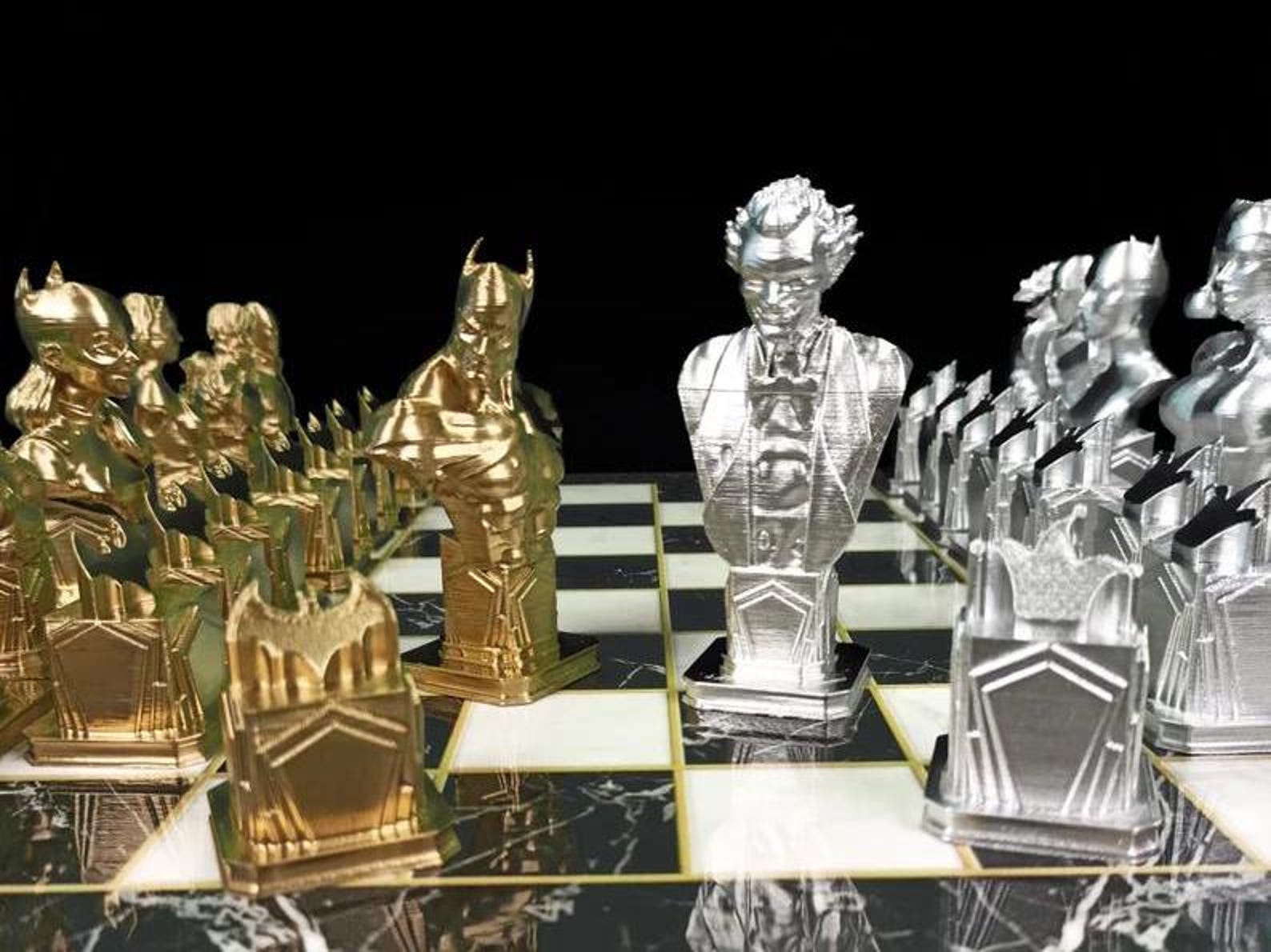 Bat Family Versus Joker Family Chess Set: Personalized Superhero ...