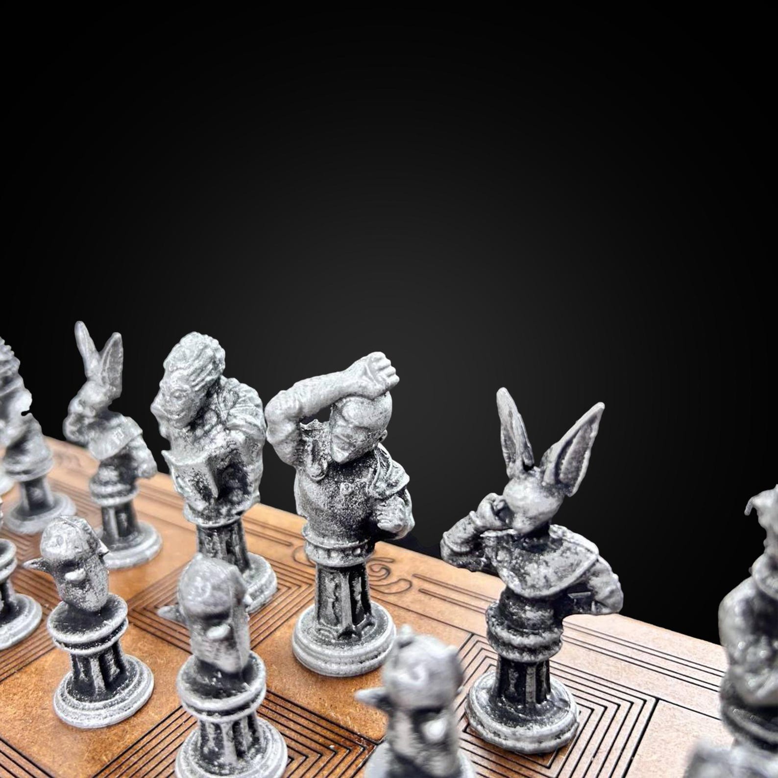 Popular Anime Metal Chess Set 14'' X 14'' | Personalized Wooden ...