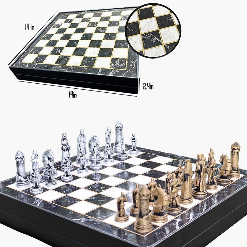 Paladin Metal Chess Set: Foldable Luxury Collectible With Storage - Etsy