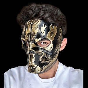 Skull Full Face Cosplay Mask Hunter Unisex Helmet Hand Painted Mask ...