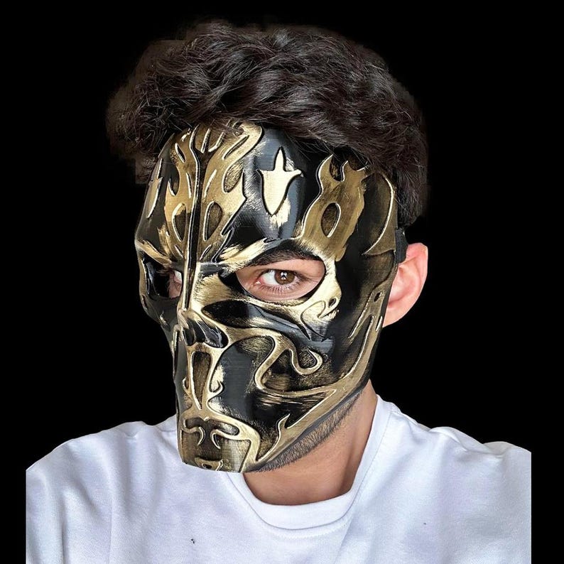 Skull Full Face Cosplay Mask Hunter Unisex Helmet Hand Painted Mask ...