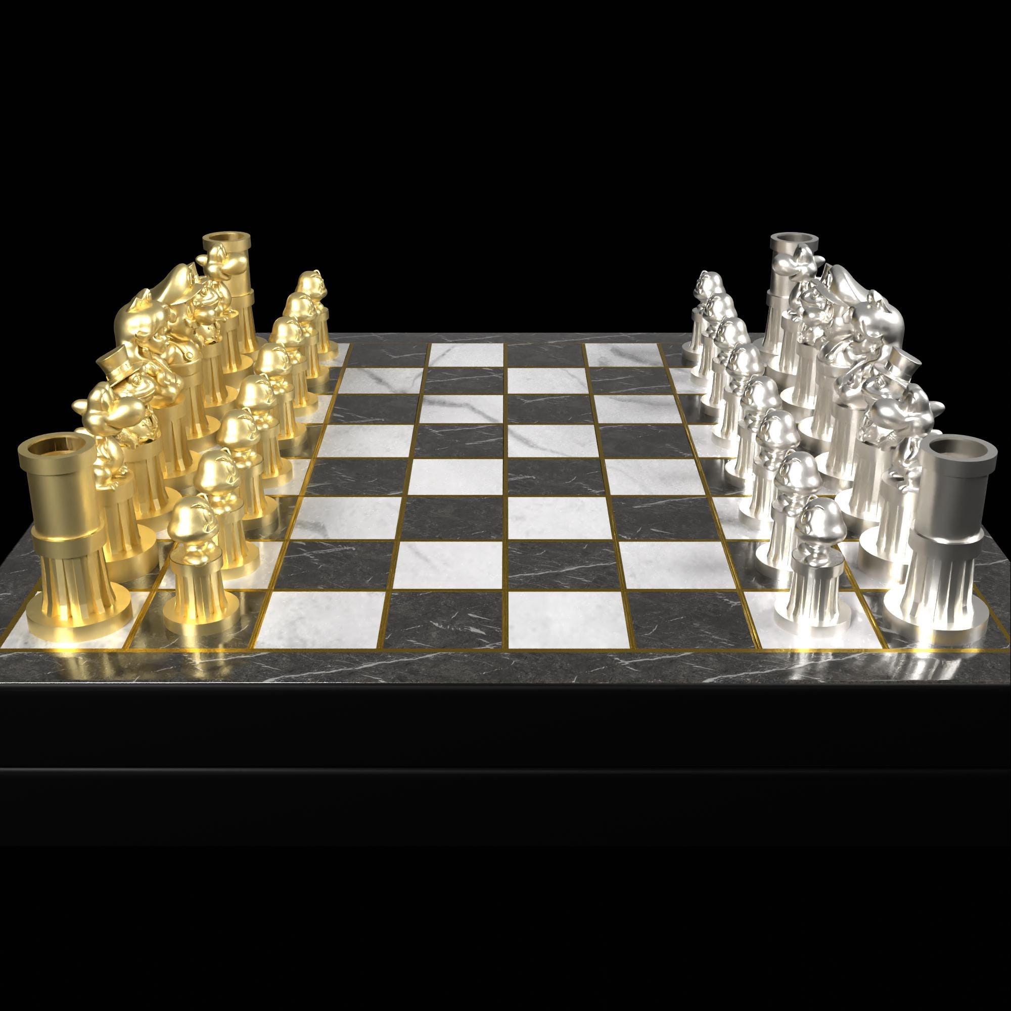 Mario Fan Art Chess Set: New Edition Personalized Handmade Board Game ...