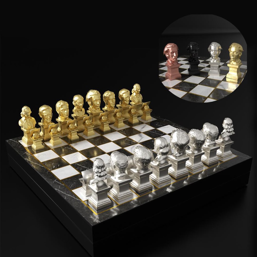 Nobel Laureate Chess Set: Einstein, Curie, Turing - Custom Color ...