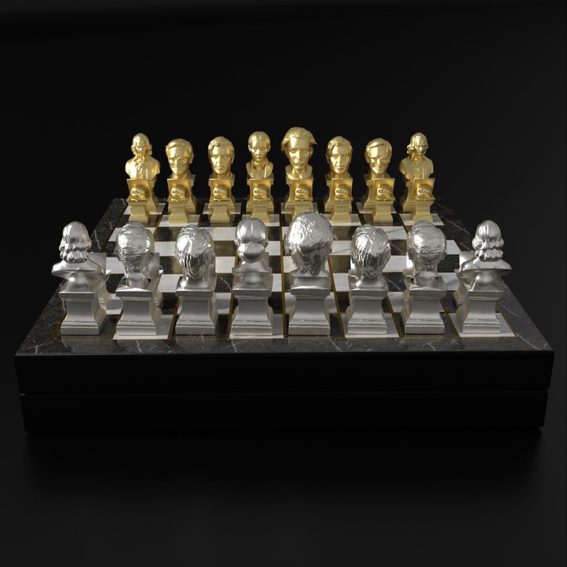 Nobel Laureate Chess Set: Einstein, Curie, Turing - Custom Color ...