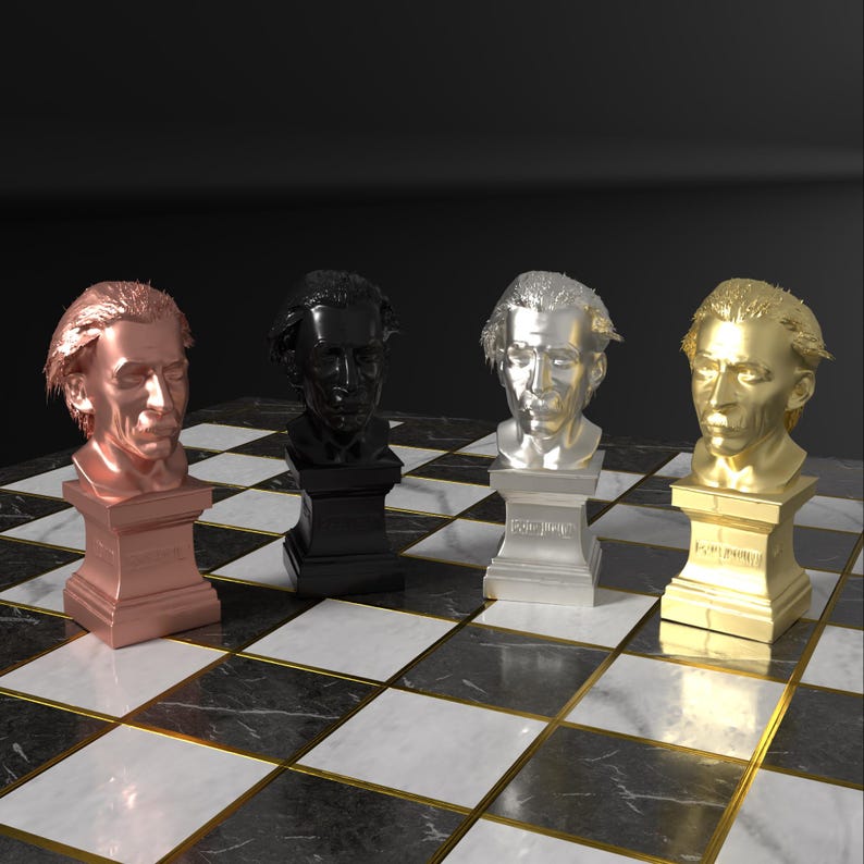 Nobel Laureate Chess Set: Einstein, Curie, Turing - Custom Color ...